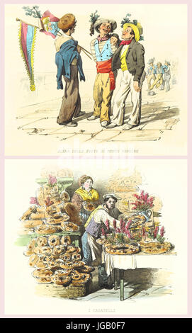 Double old illustration of Neapolitan people and life. By Palizzi and ...