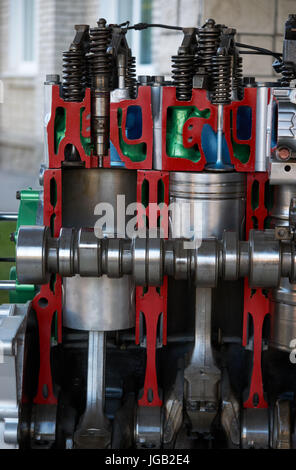 Cross section of a combustion engine with a piston and valve Stock ...