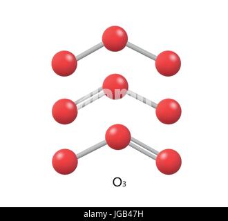 Ozone (trioxygen, O3) molecule, chemical structure. Skeletal formula ...