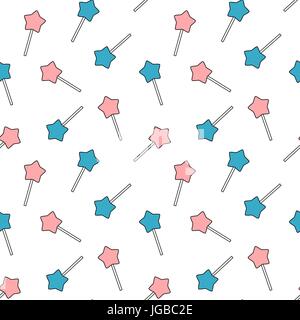 Star shaped lollipop seamless pattern design template on purple color background. Colorful ...