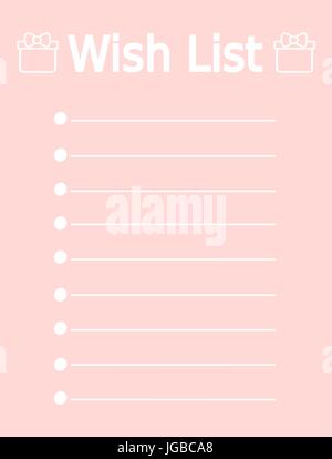 The Wish list, template. Printable. White clouds on colorful background ...