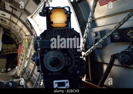 B-17 Flying Fortress interior cockpit from the WWII bomber Stock Photo ...
