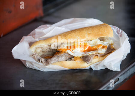 Prego Completo, beef steak and egg sandwich from a food truck in Maputo ...