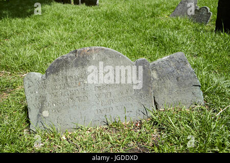 Tombstones at Copp's Hill Burying Ground on the Freedom Trail, Boston, Massachusetts Stock Photo ...