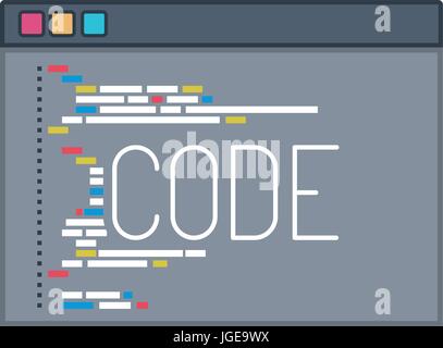 color silhouette of programming window with script code cms Stock Vector Image & Art - Alamy