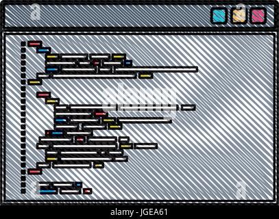 colored pencil silhouette of programming window with long script code Stock Vector Image & Art ...