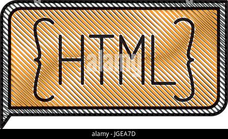 colored pencil silhouette of rectangle text Java script Stock Vector ...