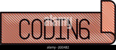 colored pencil silhouette label text of code Stock Vector Image & Art - Alamy