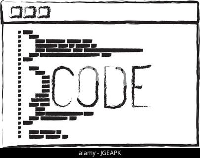 monochrome blurred silhouette of programming window with script code html Stock Vector Image ...