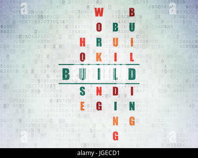 Building construction concept: Build in Crossword Puzzle Stock Photo ...