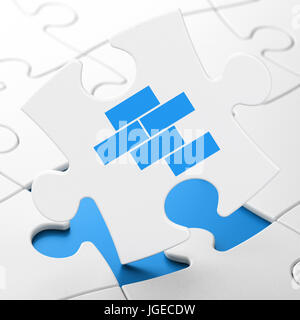 Constructing concept: Bricks on puzzle background Stock Photo - Alamy