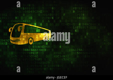 Travel concept: Bus on Digital Paper background Stock Photo - Alamy