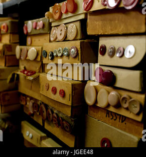 Old cardboard boxes with vintage buttons Stock Photo - Alamy