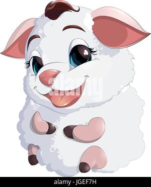 Vector illustration of cute lamb cartoon logo Stock Vector Image & Art ...