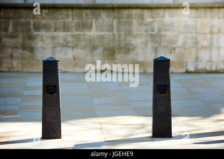 Anti-vehicle bollards, a counter-terrorism security measure, on the ...