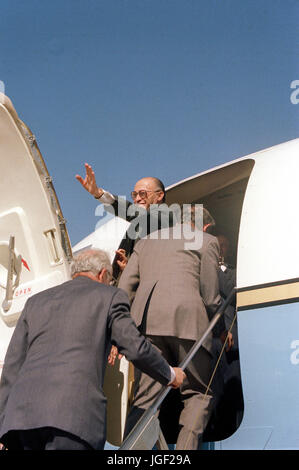 Former Israeli Prime Minister Menachem Begin at his late wife Aliza ...