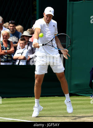 Dominic Inglot in action during his Men's Doubles match with Robin ...