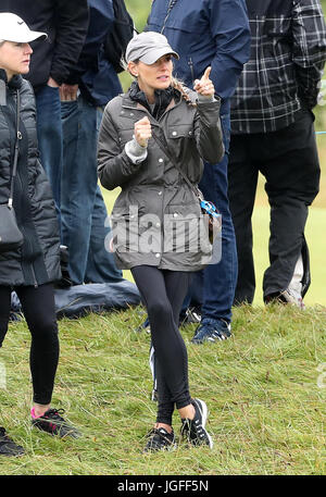 Erica Stoll, wife of Rory McIlroy during the morning foursomes on day ...