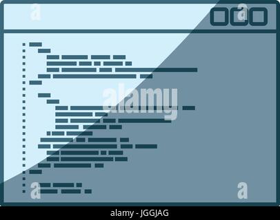 blue shading silhouette of programming window with script code cms ...
