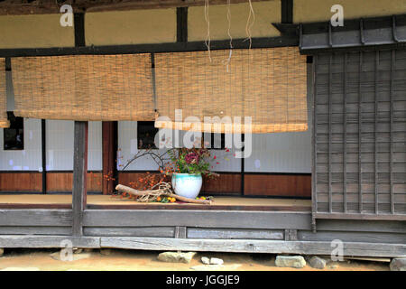 Japanese Style Veranda of Old Thatched House at Ouchi-juku in Shimogo ...