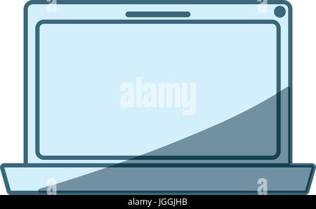 blue shading silhouette of laptop computer with screen programming window with script code Stock ...