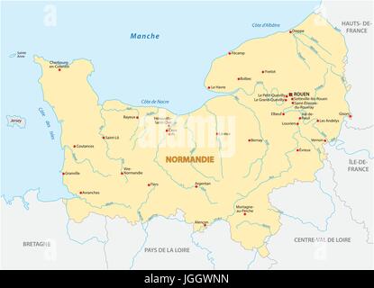 Normandy region map Stock Vector Image & Art - Alamy