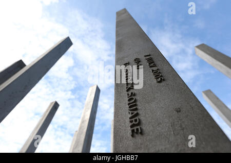 The 7 July Memorial in Hyde Park. Memorial to the 52 victims of the 7/7 ...