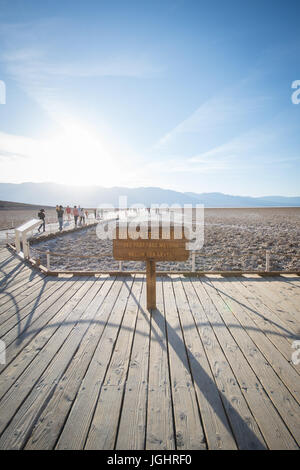 Badwater Basin, the lowest elevation point in USA, Death Valley ...