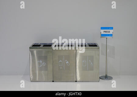 Recycling rubbish bins in Tokyo Station, Tokyo, Japan Stock Photo - Alamy