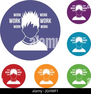 Stress icons blue circle set Stock Vector Image & Art - Alamy