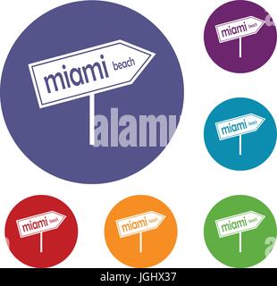Miami arrow post sign set icons Stock Vector Image & Art - Alamy