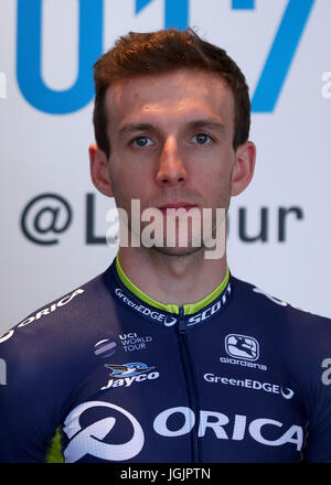 Great Britain Simon Yates of Orica - Scott celebrates on the podium in ...