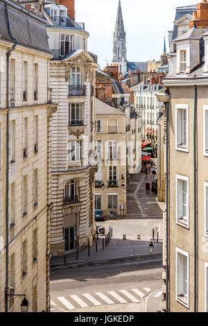 house with tower in the center of Nantes, france Stock Photo - Alamy