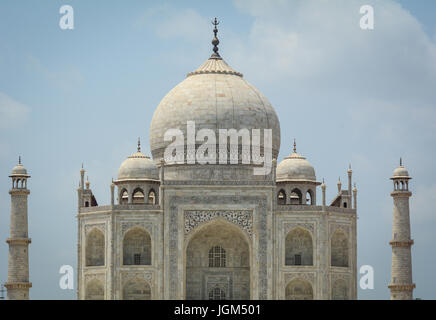 Taj Mahal entrance gateway close up view with Chhatri dome shaped ...