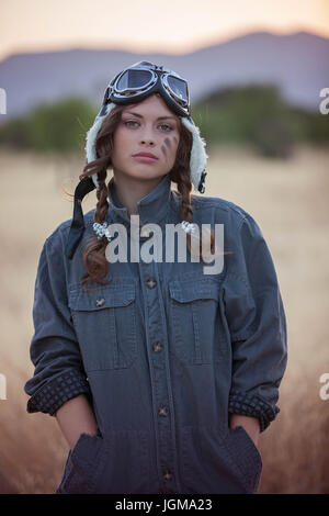 Female aviation mechanic at work Stock Photo - Alamy