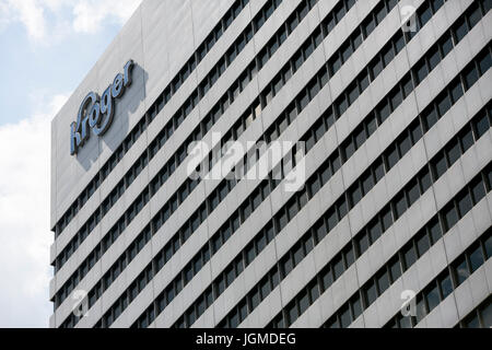 A logo sign outside of the headquarters of The Kroger Company, in ...