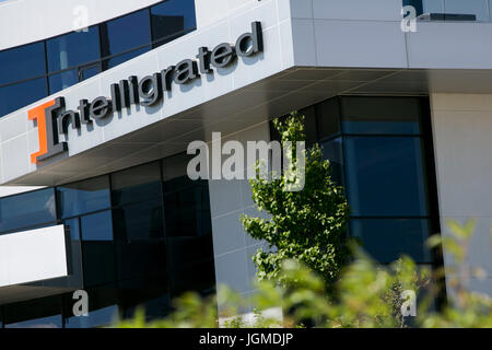 A logo sign outside of the headquarters of Intelligrated in Mason, Ohio ...