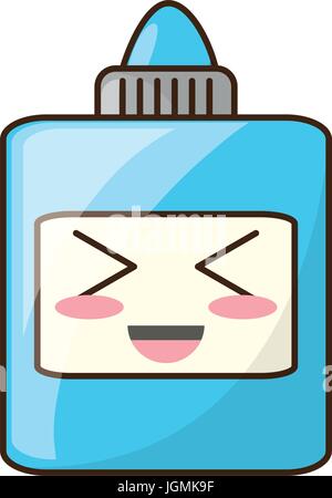 Cartoon blue bottle of glue, vector illustration Stock Vector Image ...