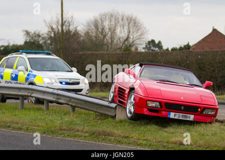 Accident in Tarleton, Lancashire. UK Weather. Lancashire Police attend ...
