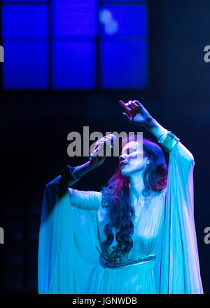 Swedish pop singer Pauline Skott performs at the fashion presentation ...