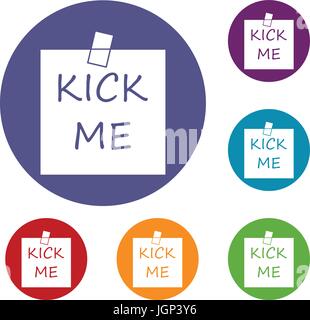 Inscription kick me icons set Stock Vector Image & Art - Alamy