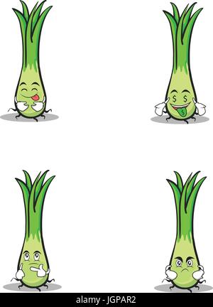 Thinking face leek character cartoon Stock Vector Image & Art - Alamy