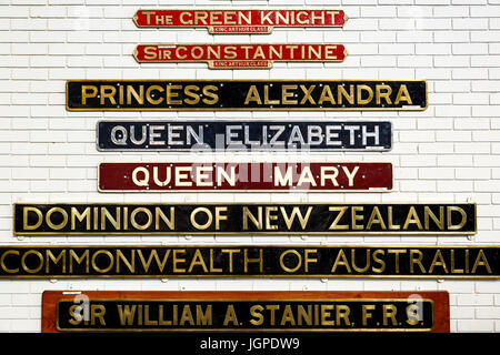 National Railway Museum York nameplates Stock Photo - Alamy