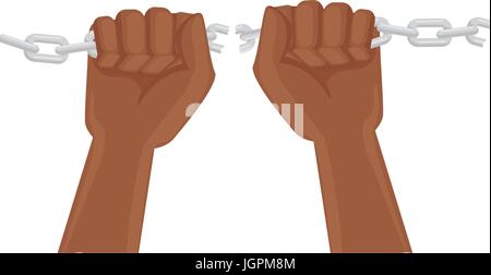 Hand grabbing a chain icon over white background vector illustration ...