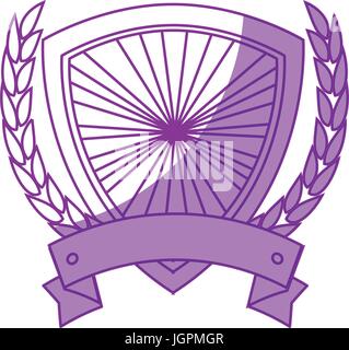 shield with leaves sticker vector illustration Stock Vector Image & Art ...