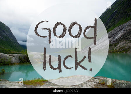 Lake With Mountains, Norway, Text Happy Birthday Stock Photo: 166885434 ...