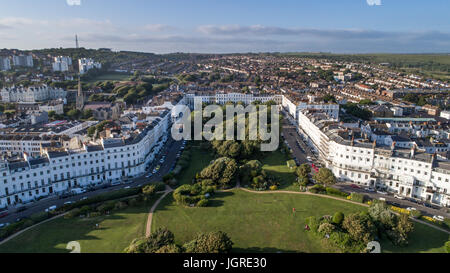 Regency Square Brighton Sussex bow fronted houses and balconies Stock ...