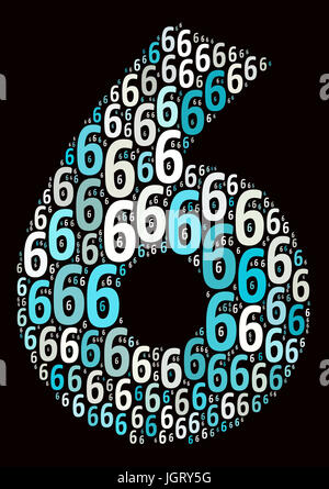 Number six wordcloud text concept Stock Photo - Alamy