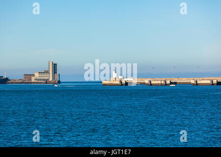 El Abra bay and Getxo pier and seafront. Basque country, The Northern ...