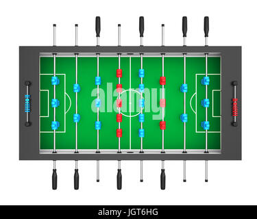 Table football top view. 3D rendering isolated on white background ...